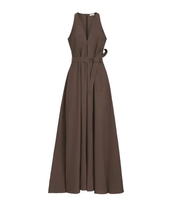 Brunello Cucinelli Techno Cotton Poplin Belted Dress