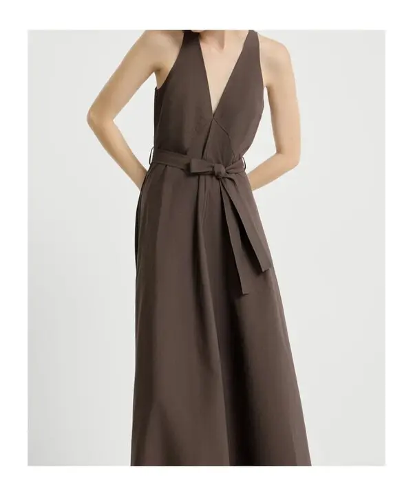 Brunello Cucinelli Techno Cotton Poplin Belted Dress