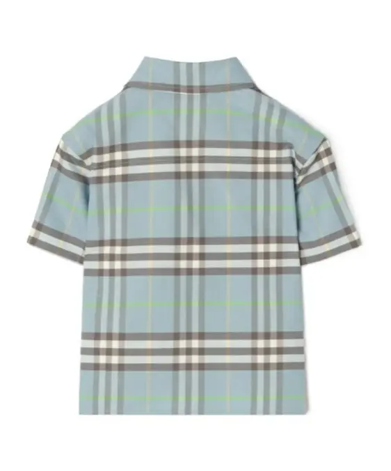 Burberry Check Cotton Oxford Shirt With Embroidered Equestrian Knight Design