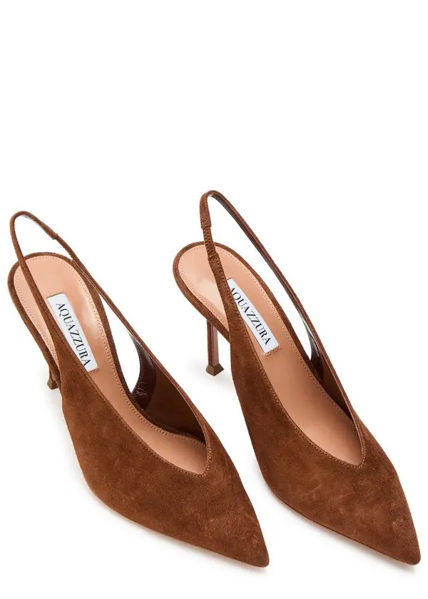 AQUAZZURA Voltaire 85 Suede Slingback Pumps