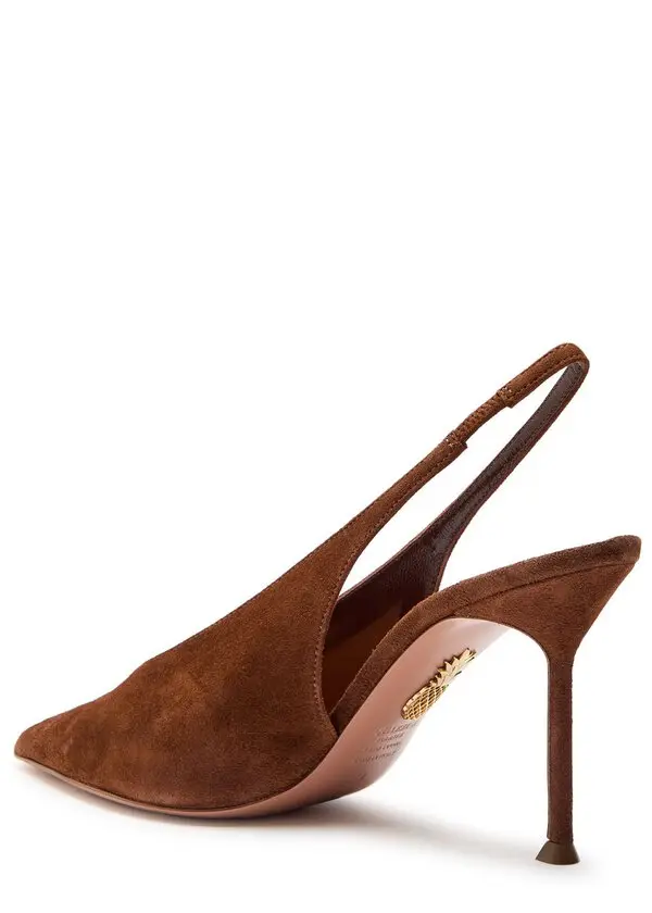 AQUAZZURA Voltaire 85 Suede Slingback Pumps