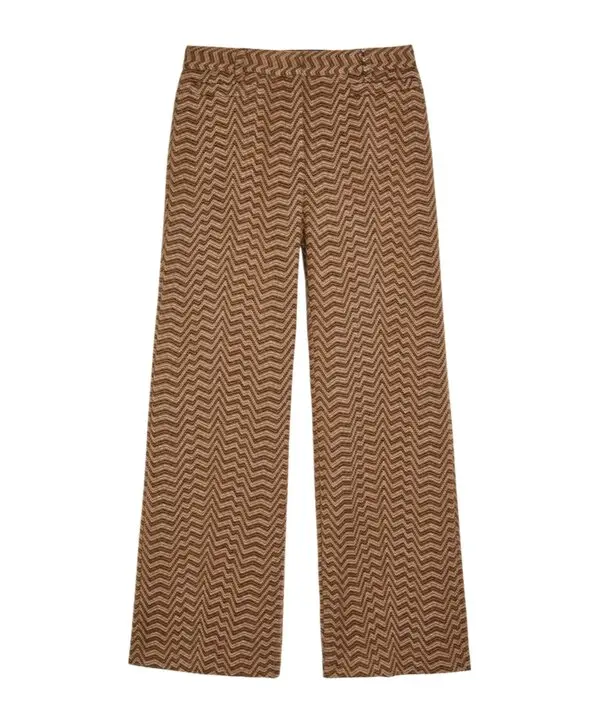 Missoni Chevron Wide-leg Wool-blend Trousers - Brown