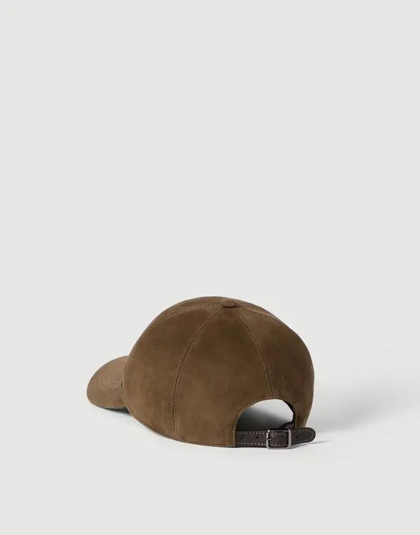 Brunello Cucinelli Suede Baseball Cap With Shiny Band