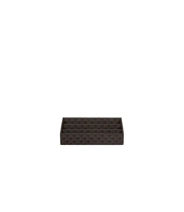 Celine Stationery Organizer In Triomphe Canvas - Black