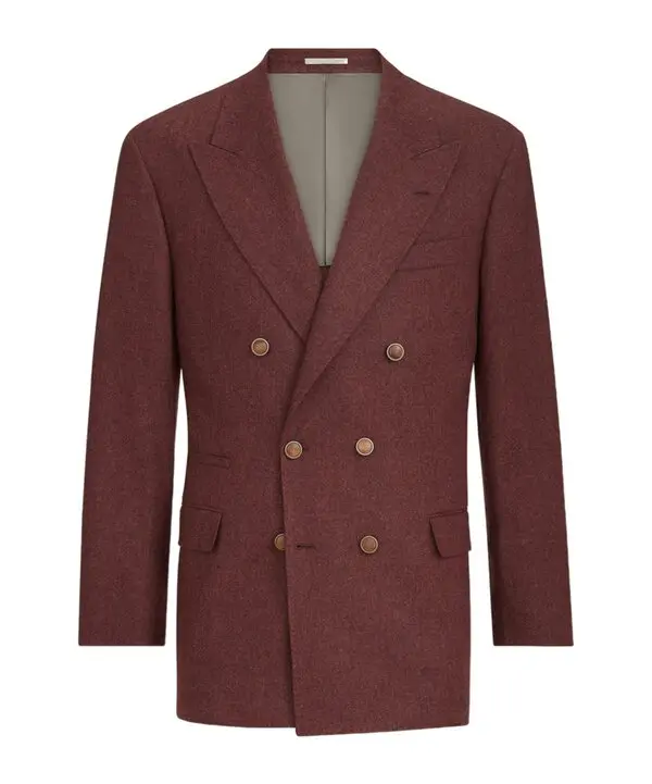 Brunello Cucinelli Virgin Wool And Cashmere Flannel Cavallo Tailor Blazer