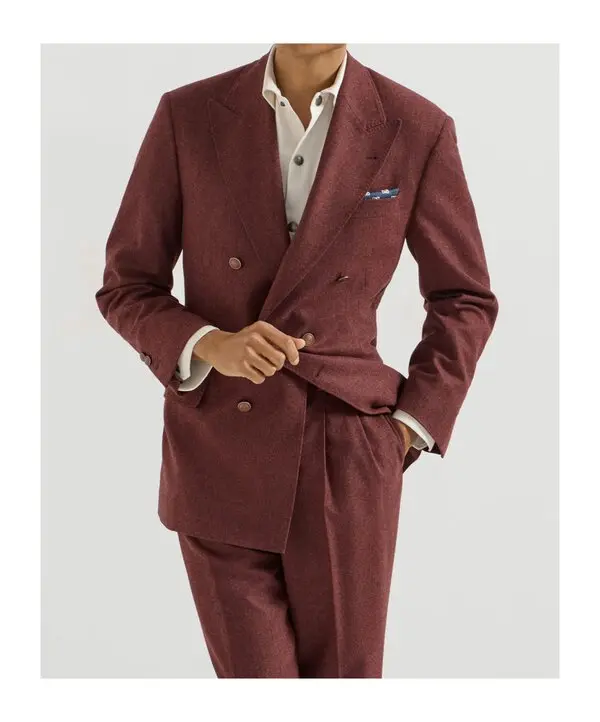 Brunello Cucinelli Virgin Wool And Cashmere Flannel Cavallo Tailor Blazer