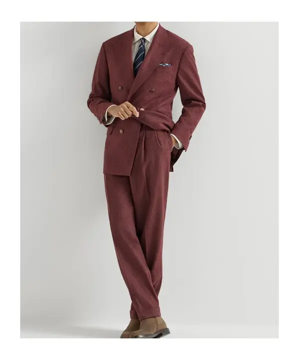 Brunello Cucinelli Virgin Wool And Cashmere Flannel Cavallo Tailor Blazer