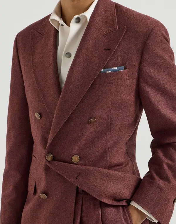 Brunello Cucinelli Virgin Wool And Cashmere Flannel Cavallo Tailor Blazer