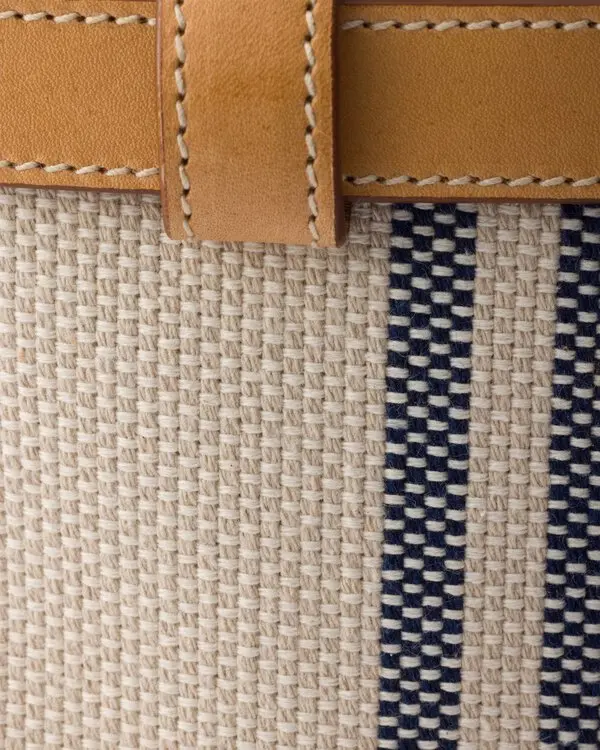Prada Small Canvas And Leather Bag - Beige/baltic Blue