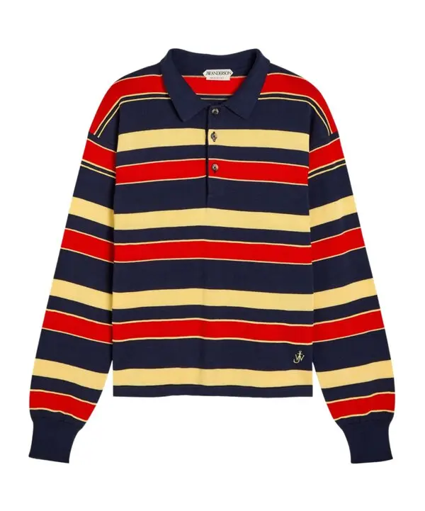 J.W.ANDERSON Striped Knit Polo Shirt