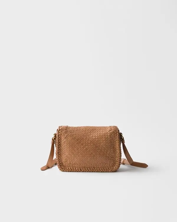 Prada Woven Leather Mini Shoulder Bag