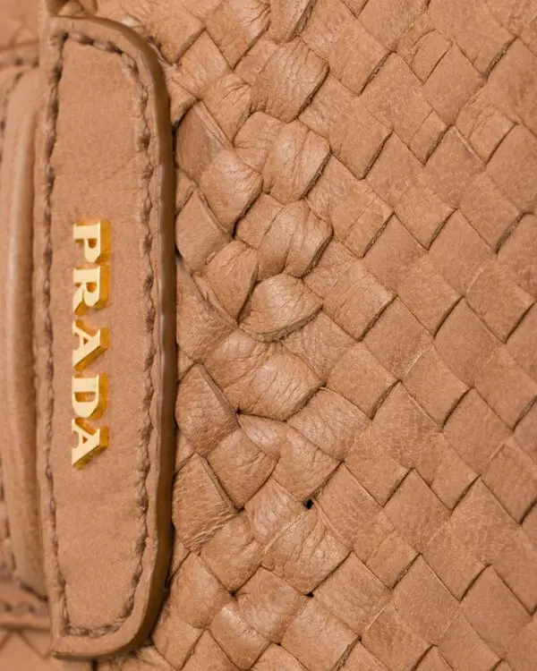 Prada Woven Leather Mini Shoulder Bag