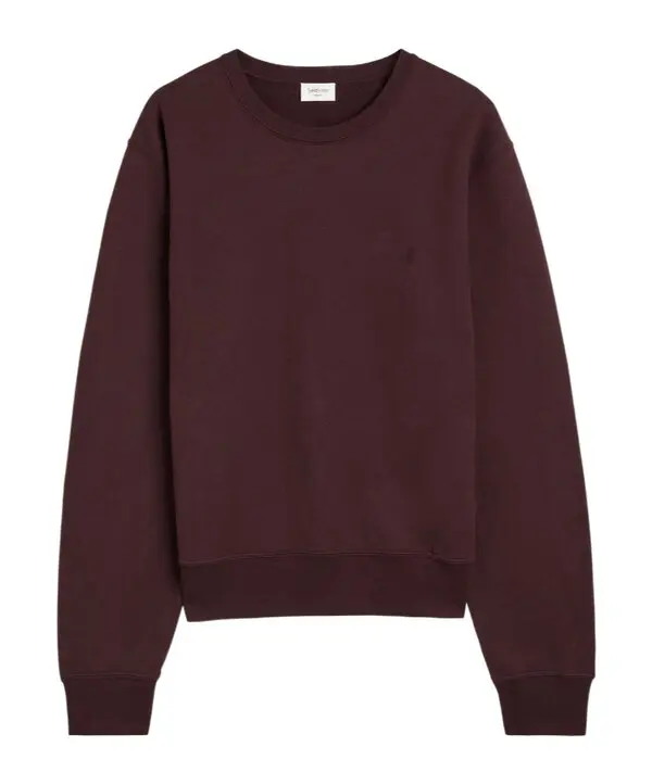Saint Laurent Logo-embroidered Cotton Sweatshirt