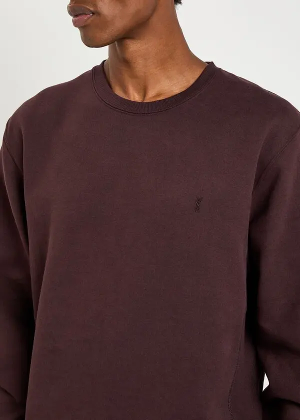 Saint Laurent Logo-embroidered Cotton Sweatshirt