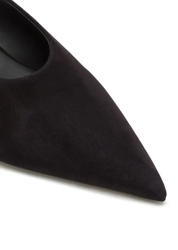 Alaïa Suede Wedge Slingback Pumps - Black