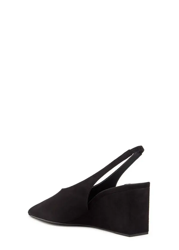 Alaïa Suede Wedge Slingback Pumps - Black