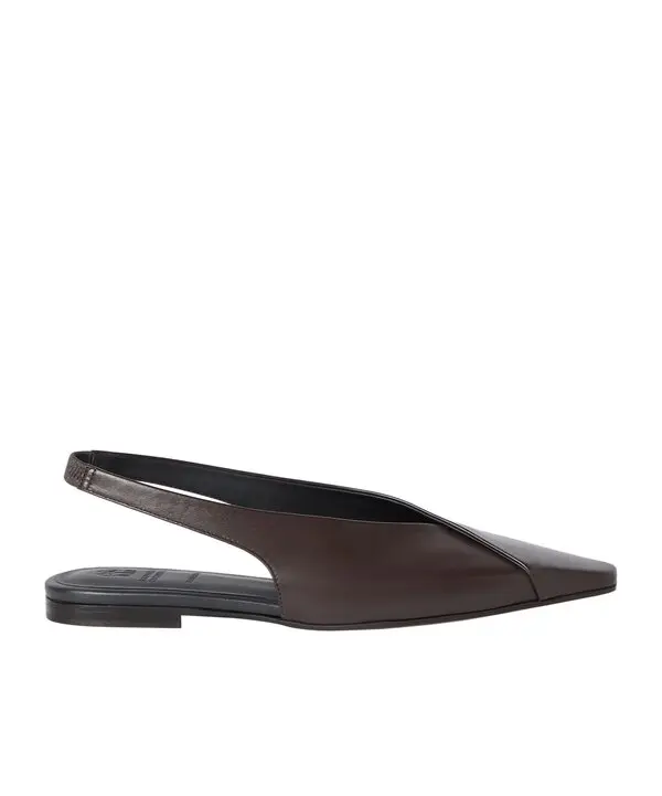Brunello Cucinelli Calfskin Slingback Flats