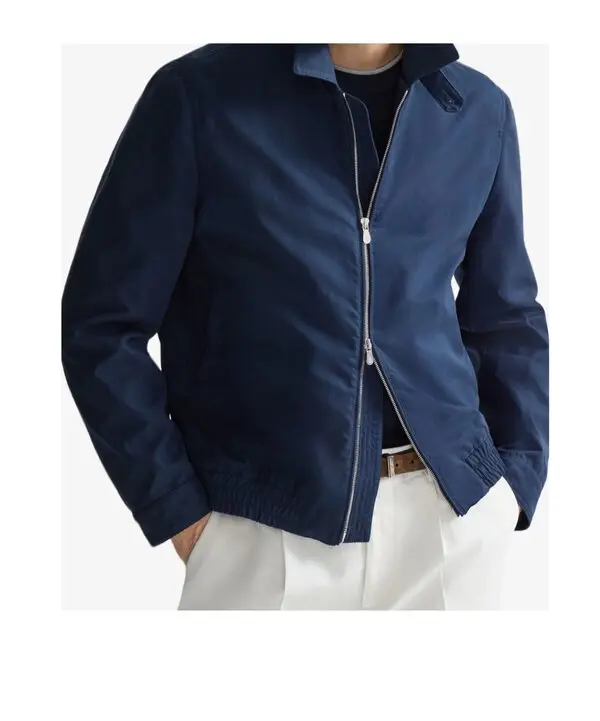 Brunello Cucinelli Water-resistant Microfiber Zip-up Jacket - Blue