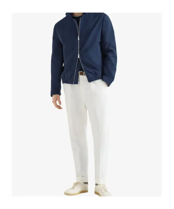 Brunello Cucinelli Water-resistant Microfiber Zip-up Jacket - Blue