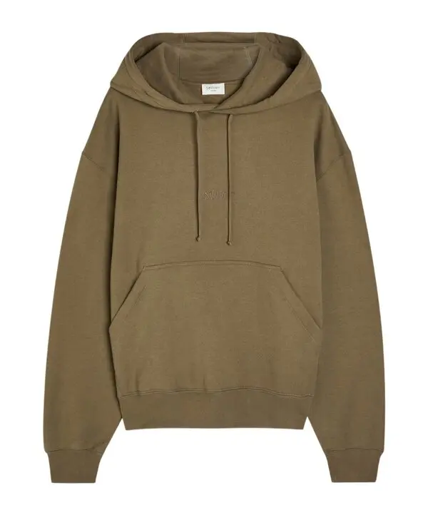 Saint Laurent Logo-embroidered Hooded Cotton Sweatshirt