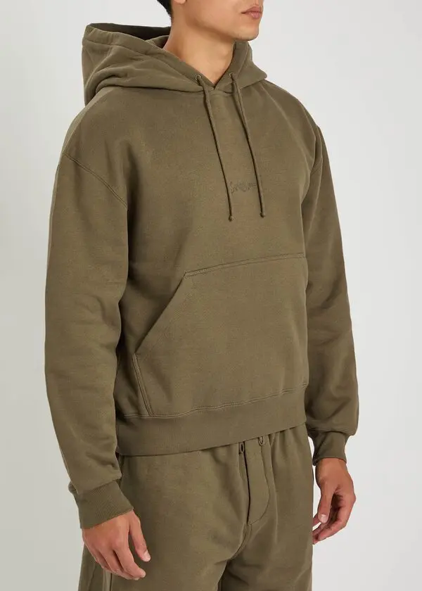 Saint Laurent Logo-embroidered Hooded Cotton Sweatshirt