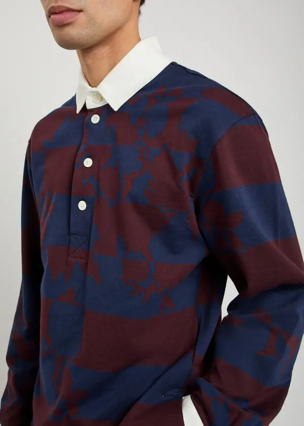Dries Van Noten Hucho Patterned Cotton Rugby Top