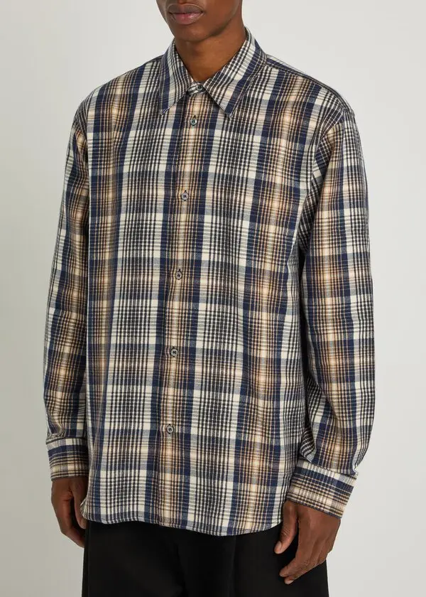 Studio Nicholson Checked Brushed-cotton Shirt