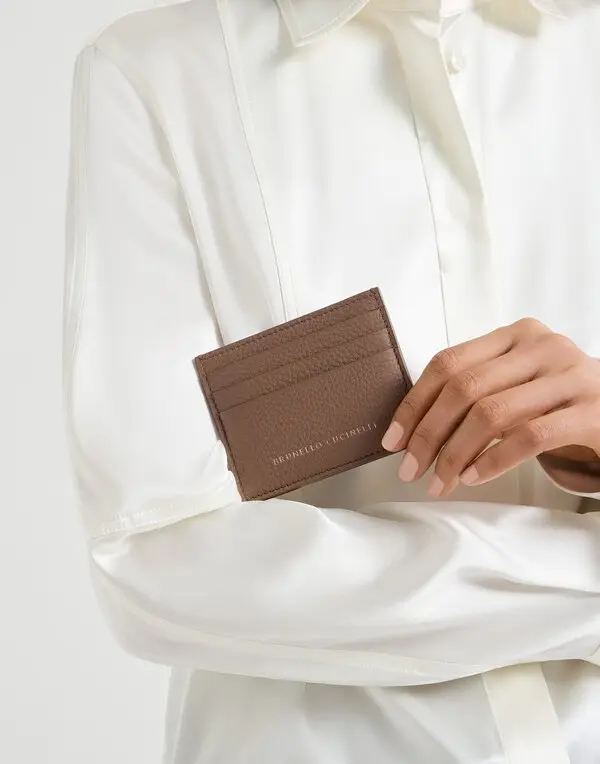 Brunello Cucinelli Grained Calfskin Card Case