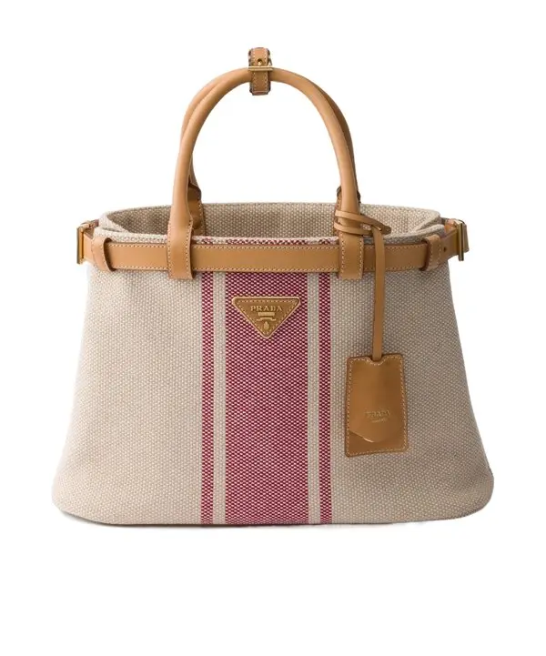 Prada Buckle Small Canvas And Leather Bag