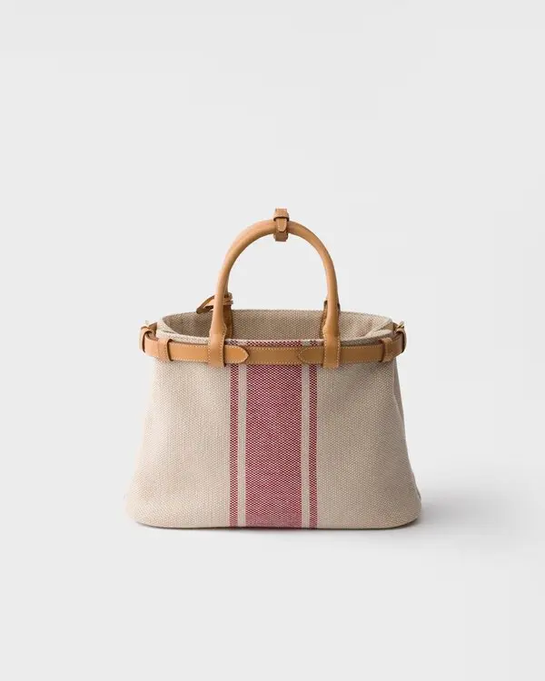 Prada Buckle Small Canvas And Leather Bag