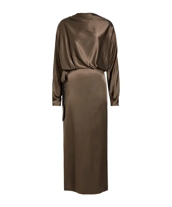 Staud Phoebe Draped Stretch-silk Maxi Dress