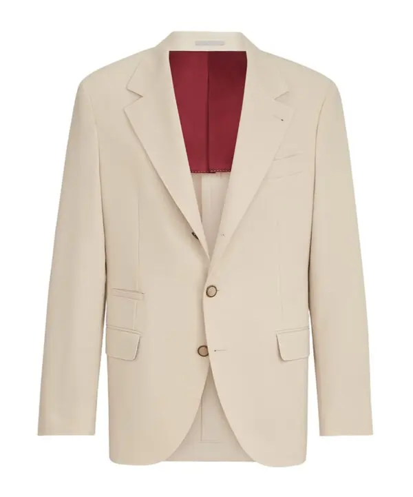 Brunello Cucinelli Cotton And Virgin Wool Gabardine Deconstructed Blazer