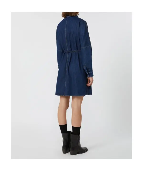 Max Mara Denim Shirt Dress With Classic Collar