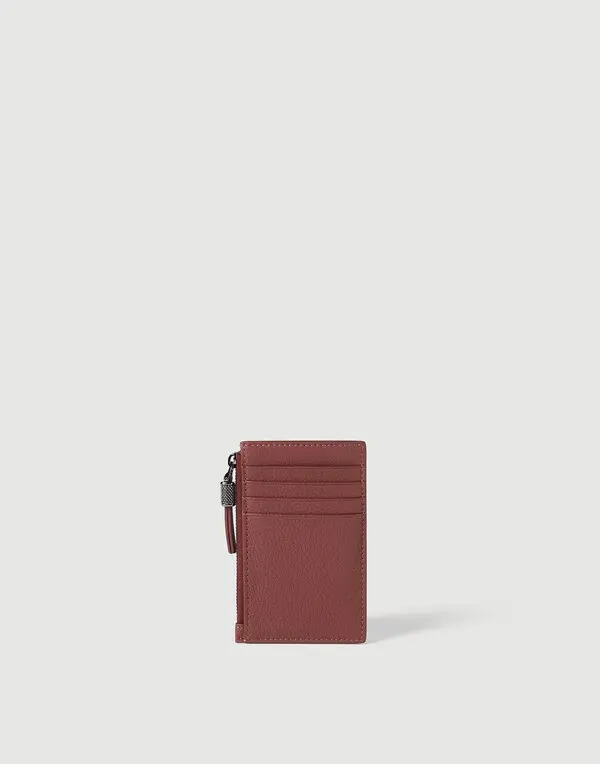 Brunello Cucinelli Logo Leather Card Holder