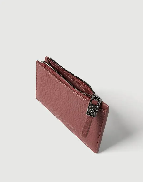 Brunello Cucinelli Logo Leather Card Holder