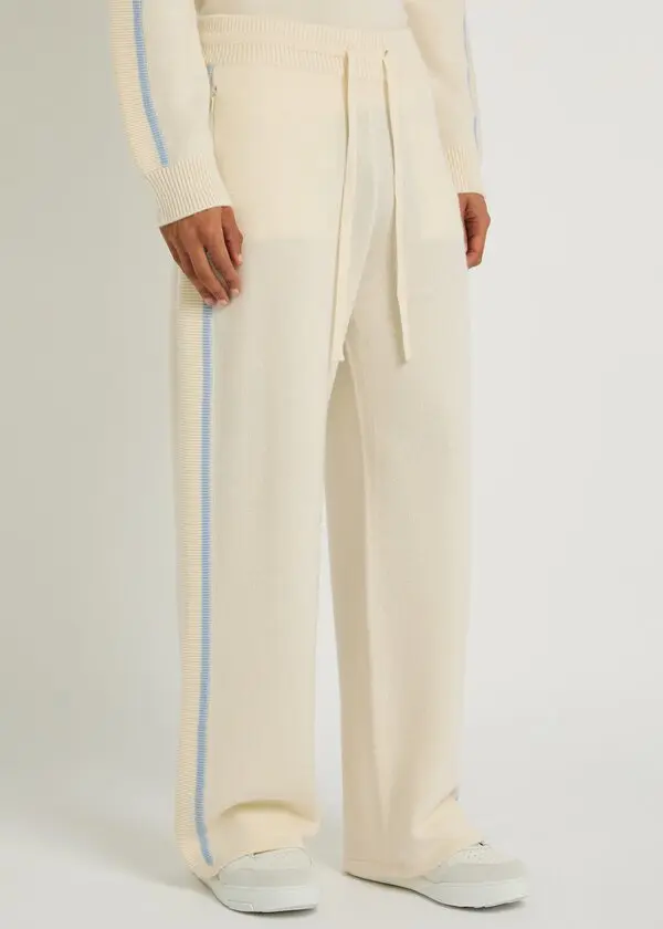 Casablanca Striped Wool And Cashmere-blend Sweatpants