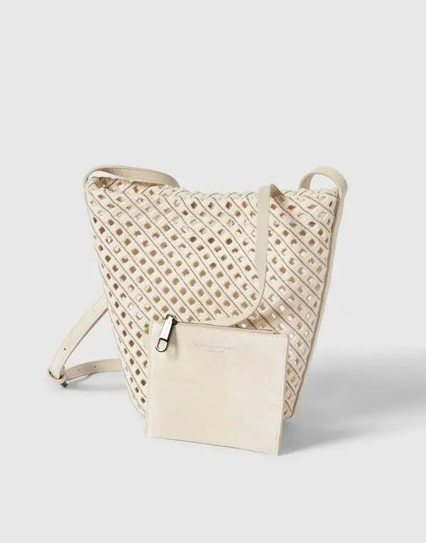 Brunello Cucinelli Duo Pouch Bag In Precious Cotton Net