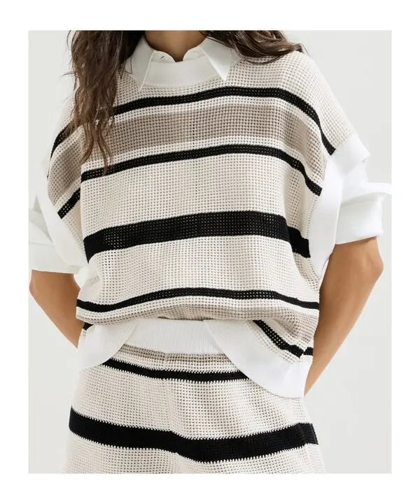 Brunello Cucinelli Striped Cotton Knit T-shirt