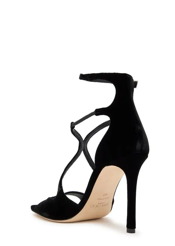 JIMMY CHOO Azia 95 Velvet Sandals