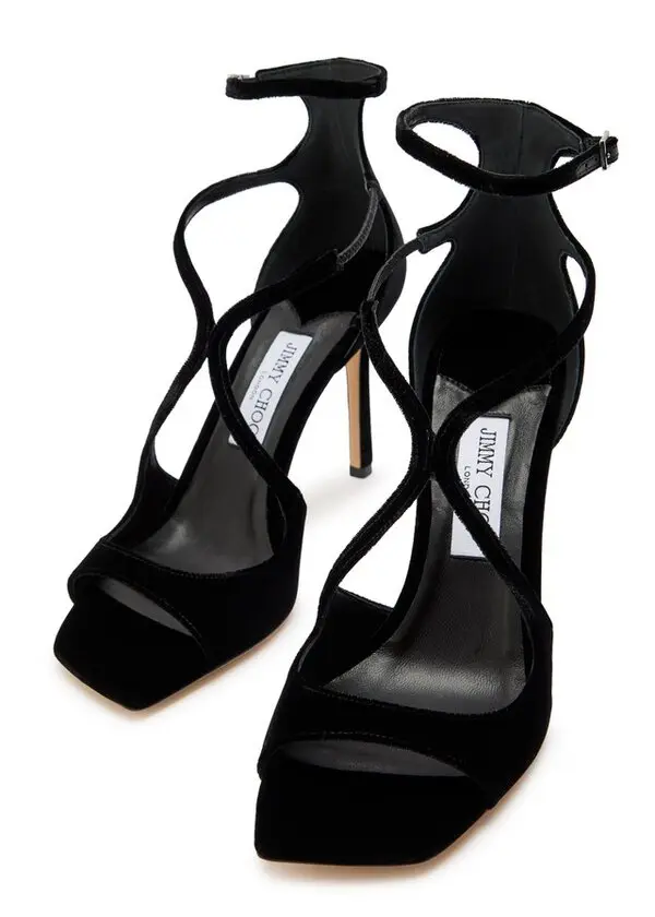 JIMMY CHOO Azia 95 Velvet Sandals
