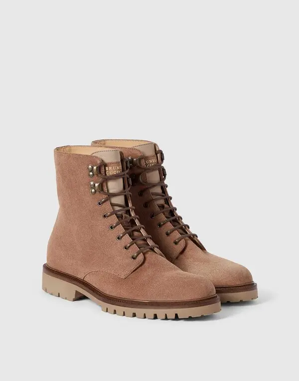 Brunello Cucinelli Lace-up Suede Ankle Boots