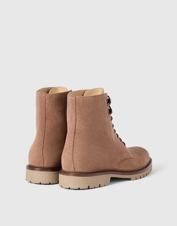 Brunello Cucinelli Lace-up Suede Ankle Boots