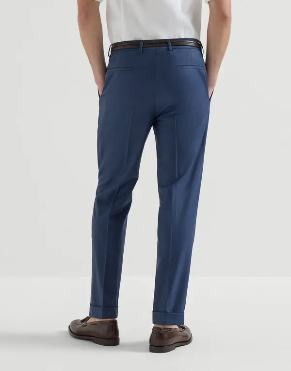 Brunello Cucinelli Super 150s Virgin Wool Houndstooth Pleated Trousers