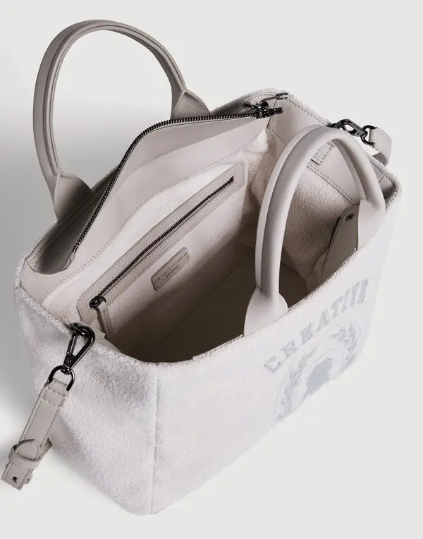 Brunello Cucinelli Textured Embroidery Tote Bag