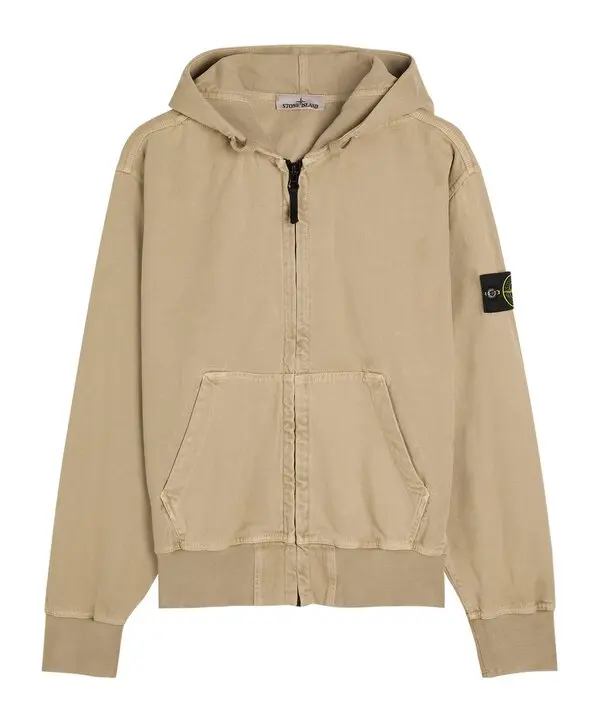Stone Island Hooded Canvas Work Jacket - Sand