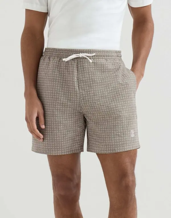 Brunello Cucinelli Floral Print Nylon Swim Shorts