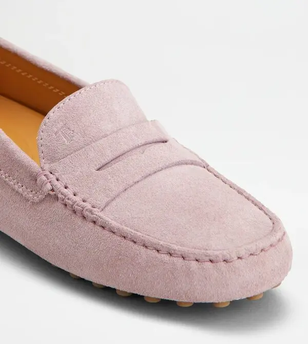 TOD'S Round Toe Slip-on Loafers - Nude