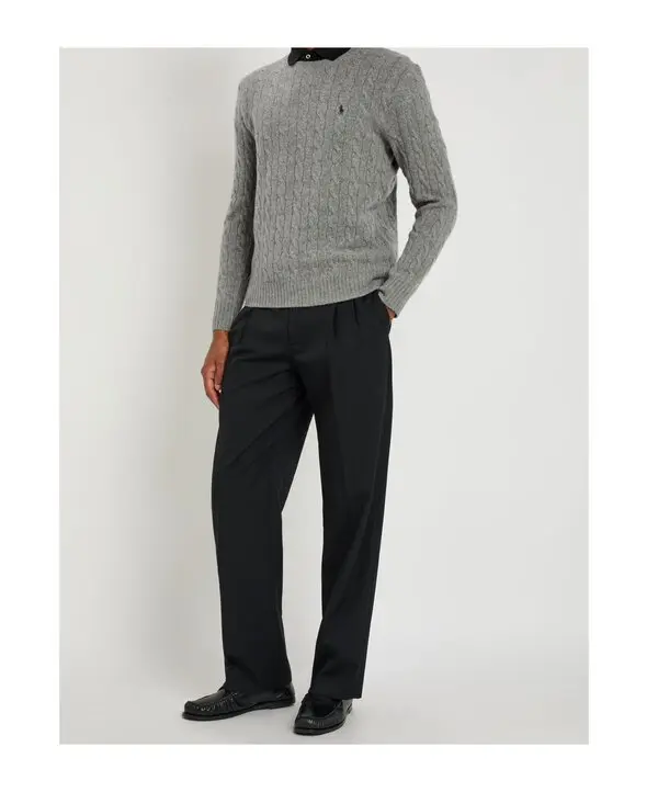 Polo Ralph Lauren Cable Knit Wool-cashmere Blend Sweater With Logo