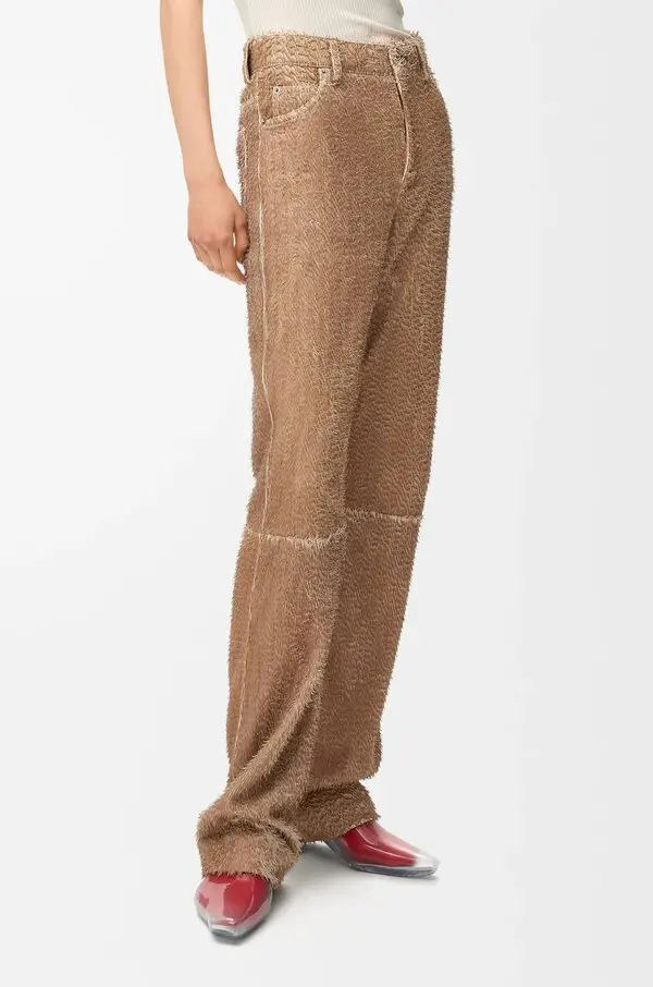 Loewe Nappa Lambskin Trousers With Feather-inspired Fringes