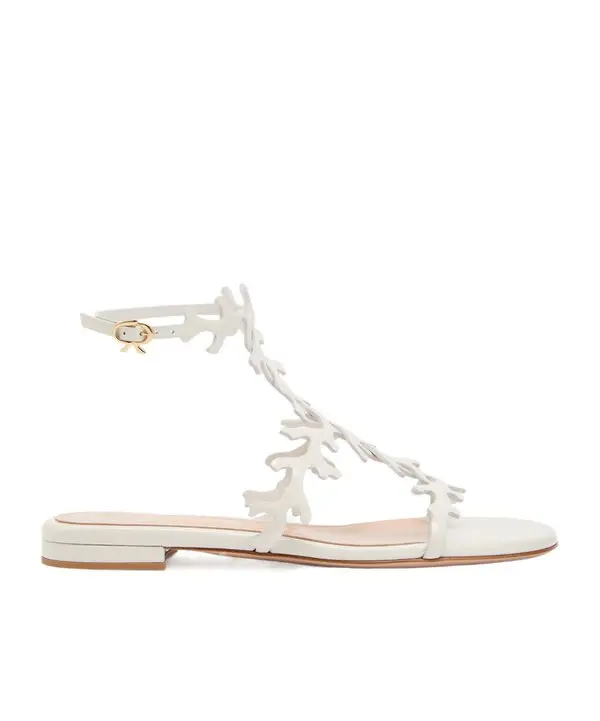 GIANVITO ROSSI Ocean Coral-design Glossed Nappa Sandals